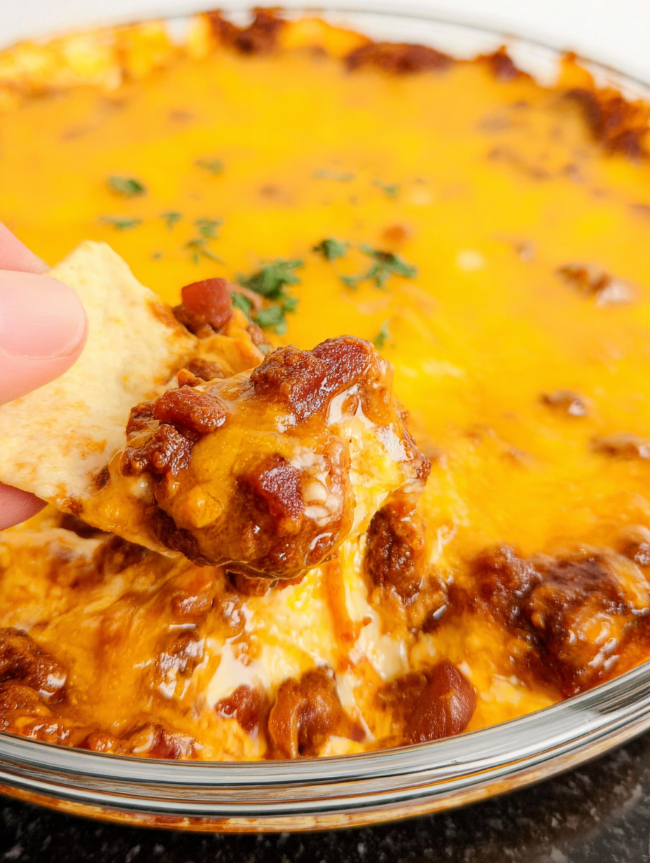 3 Ingredient Chili Cheese Dip - Eat it or go Hungry